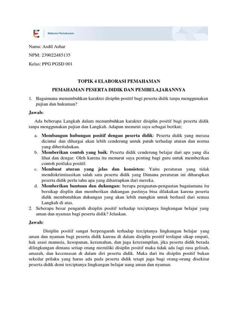 Topik 4 - Elaborasi Pemahaman | PDF