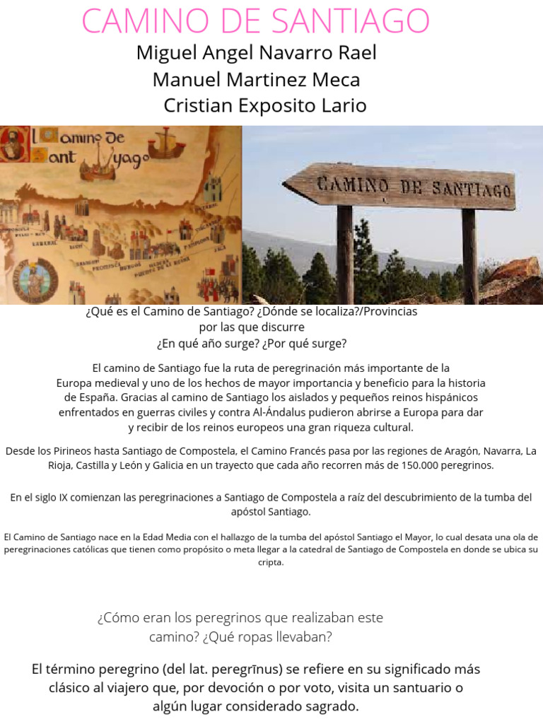 Trabajo Camino de Santiago | PDF