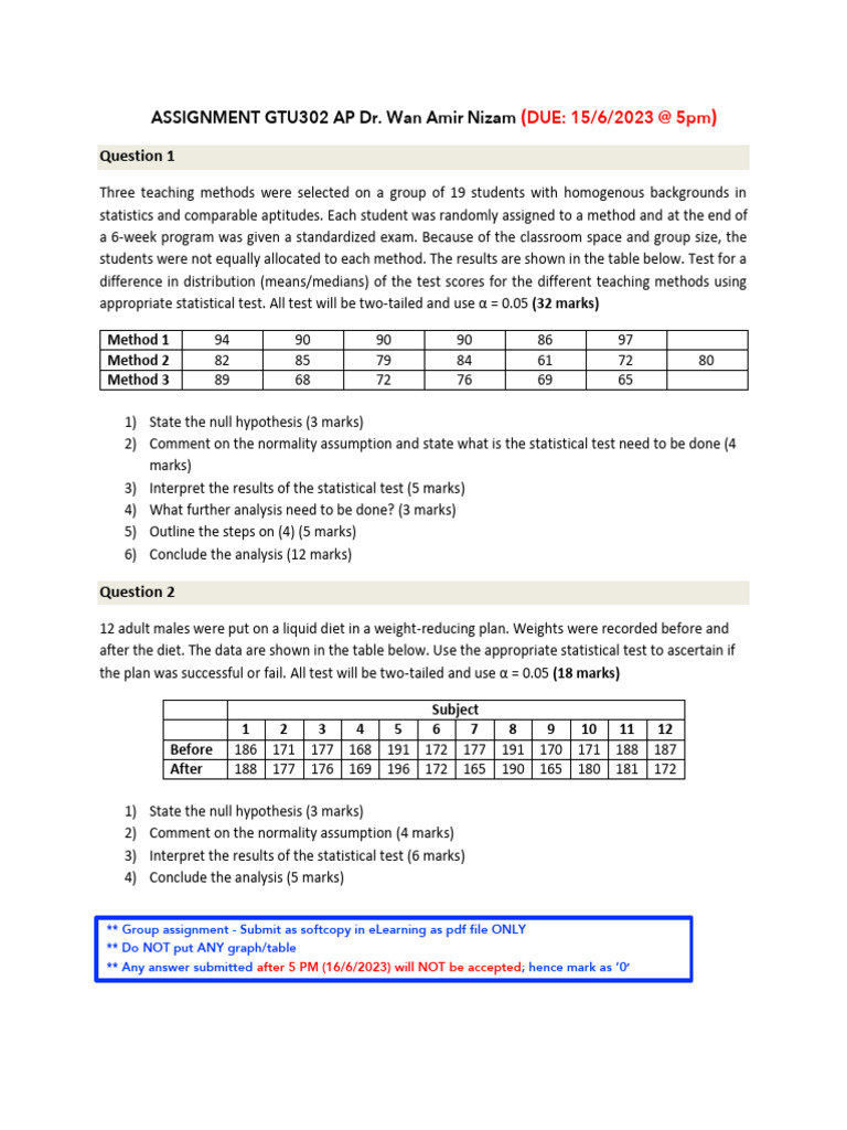 Non-Parametric Assignment GTU 302 | PDF