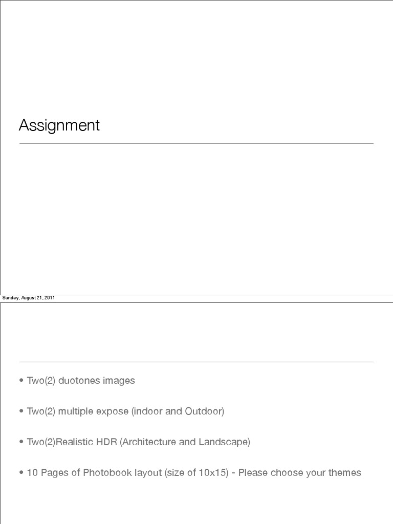 Photography Assignment Guidelines | PDF