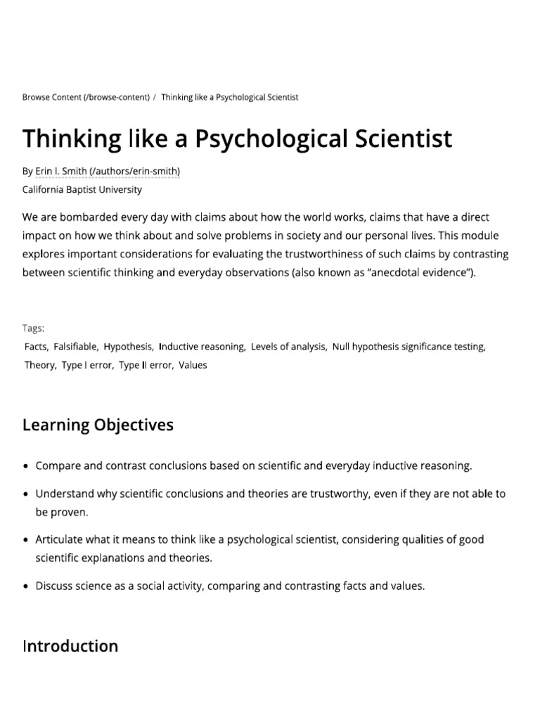 Thinking like a scientist | PDF