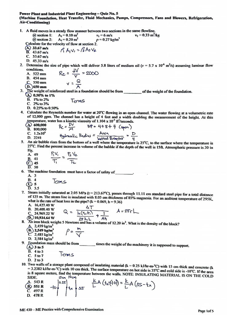 PIPE Quiz No. 5 Solution | PDF