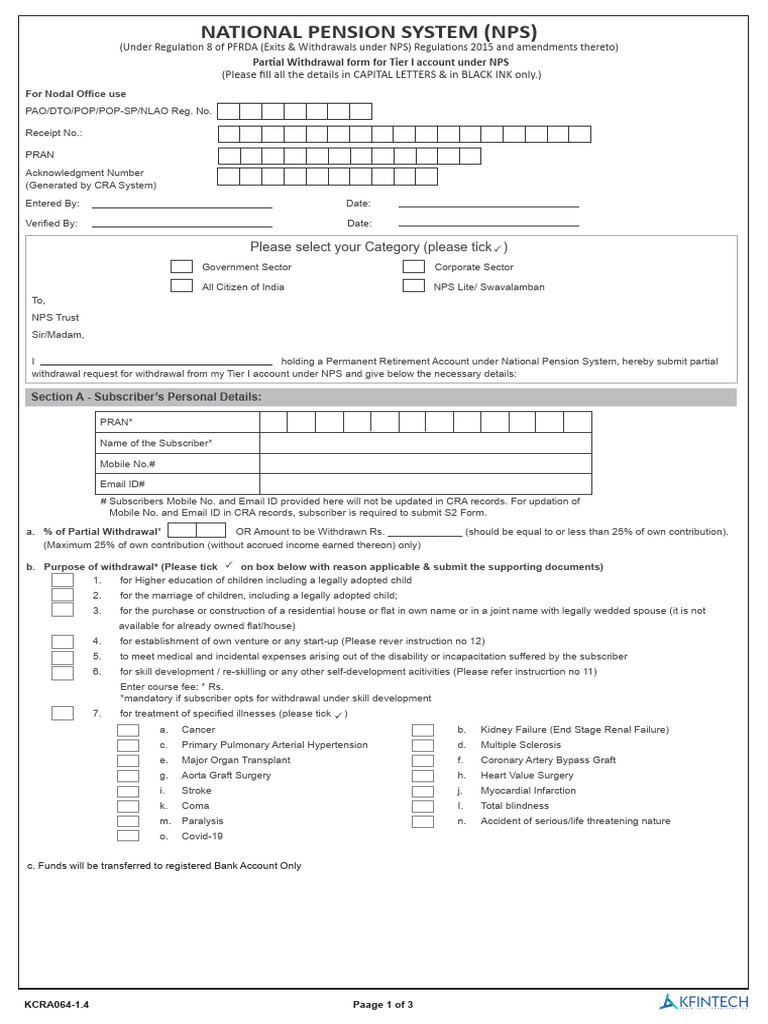 Partial Withdrawal Form - 601 | PDF | Medical Specialties