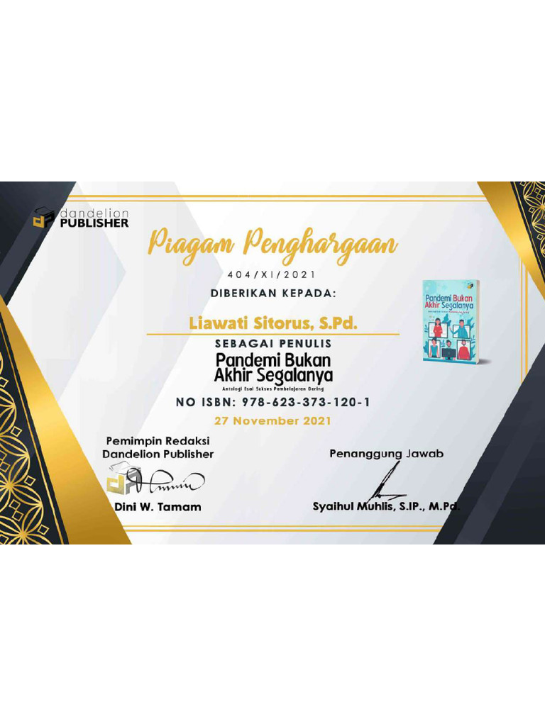 Sertifikat Penulis | PDF