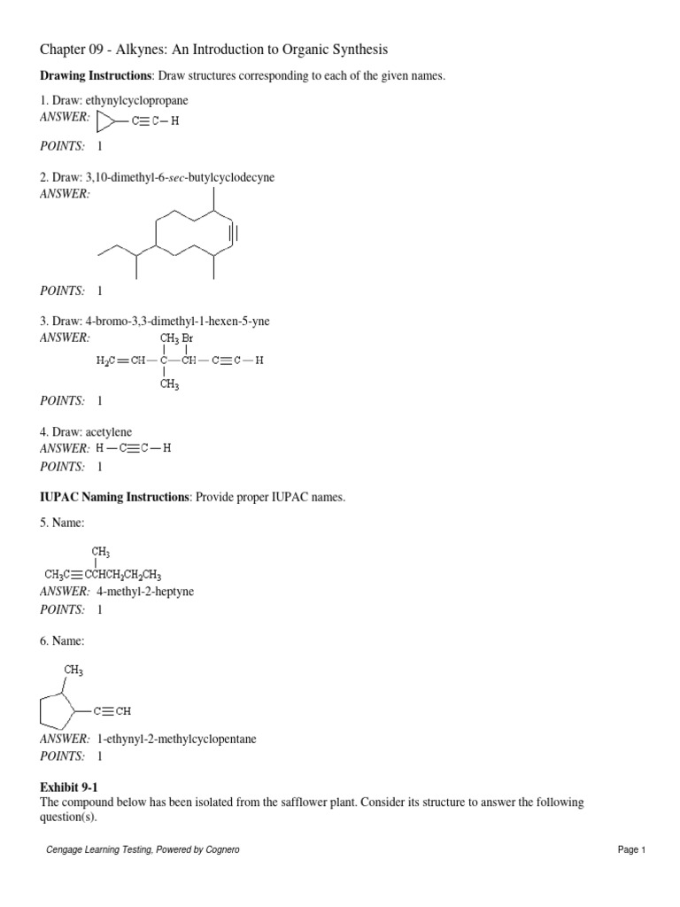 Synthesis and Reactions of Alkynes | PDF