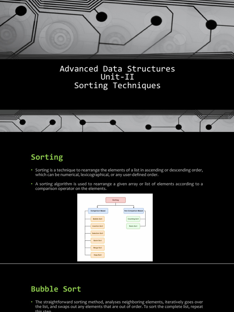 Sorting Techniques - 1 | PDF Sorting Techniques - 1 | PDF