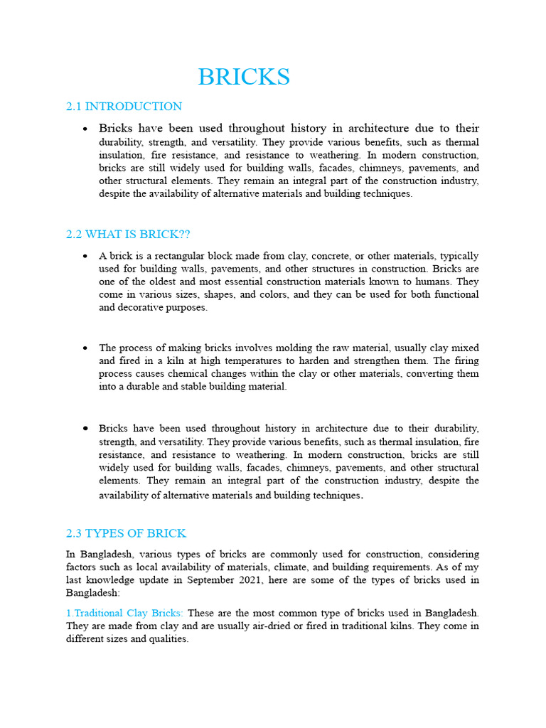 BRICKS1 | PDF | Brick | Concrete