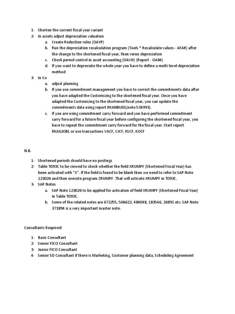Change Fiscal Year Variant | PDF
