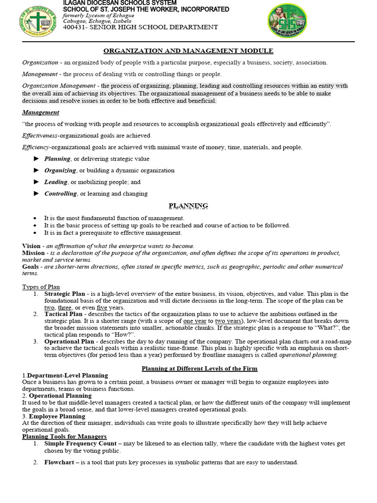 Organization and Management | PDF