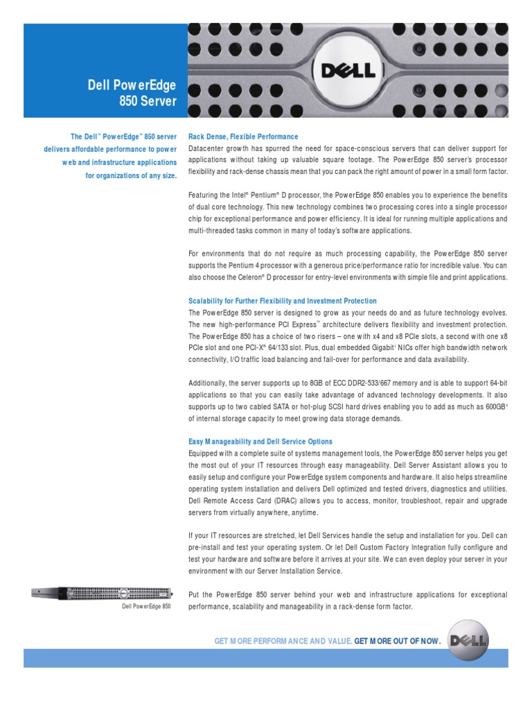 Pe850 Specs | PDF | Data Center | Computer Data Storage