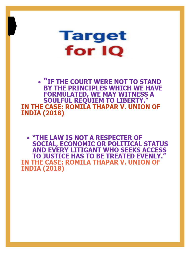 Five Quotes by Justice D.Y. Chandrachud | PDF