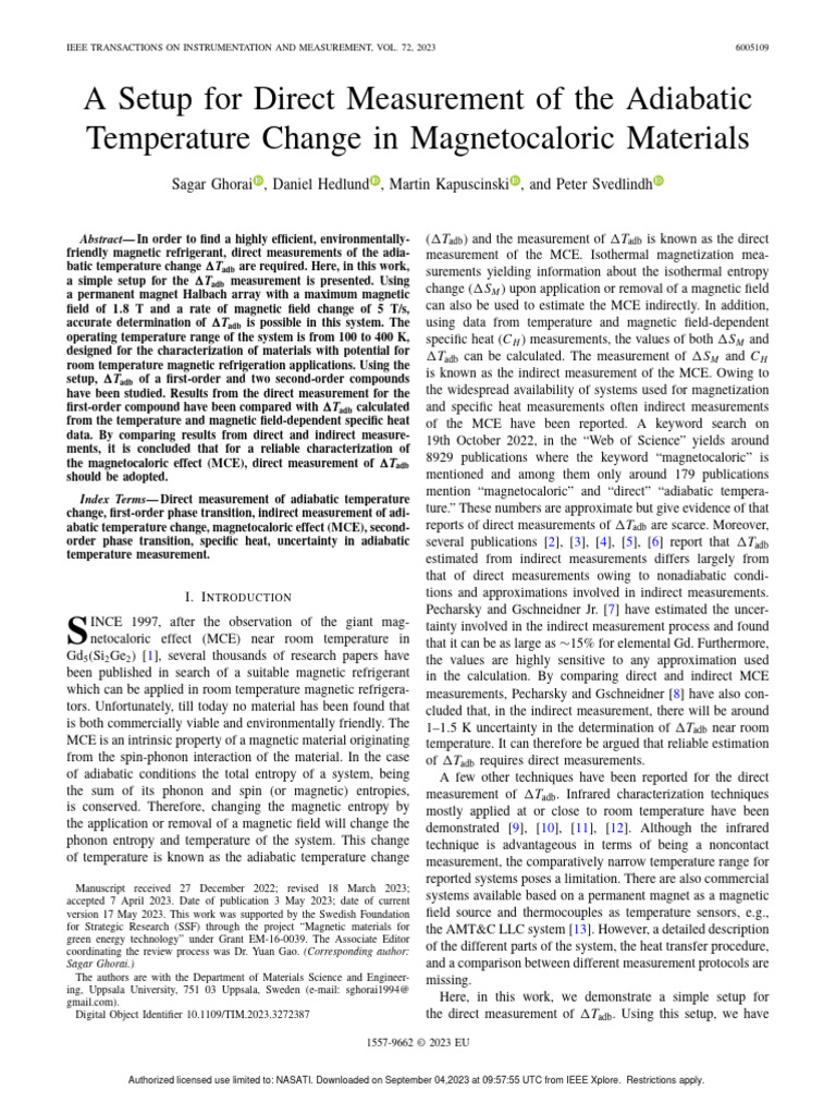 (AP05) A - Setup - For - Direct - Measurement - of - The - Adiabatic ...