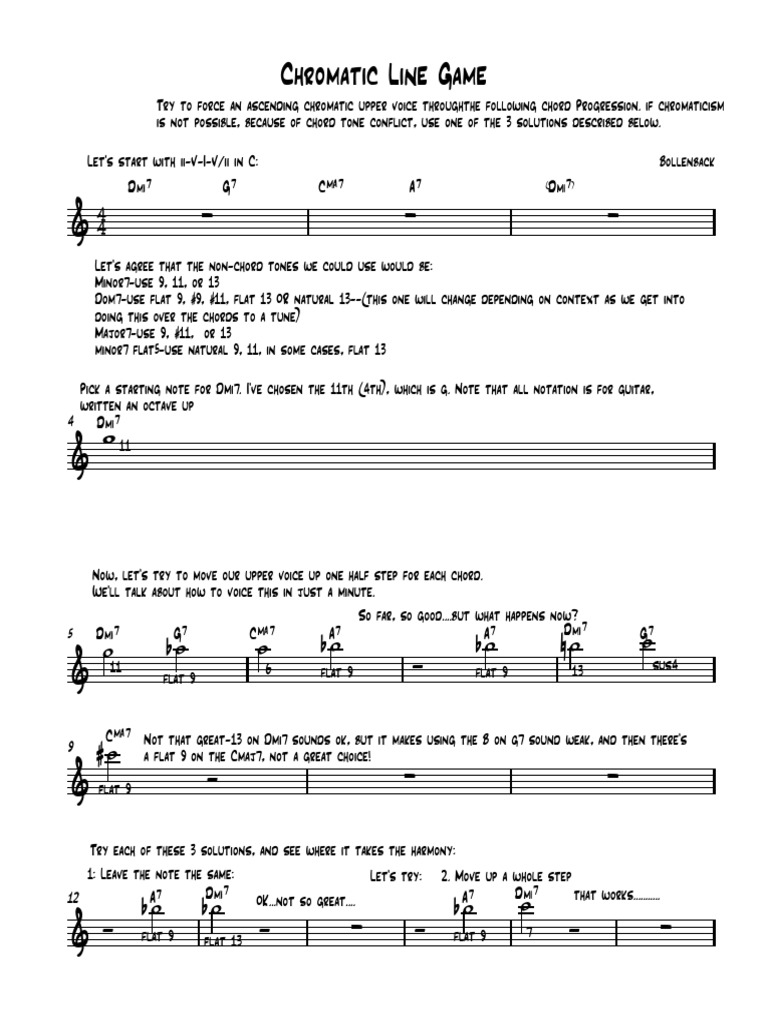 Chromatic Line Game | PDF | Musical Techniques | Pitch (Music)