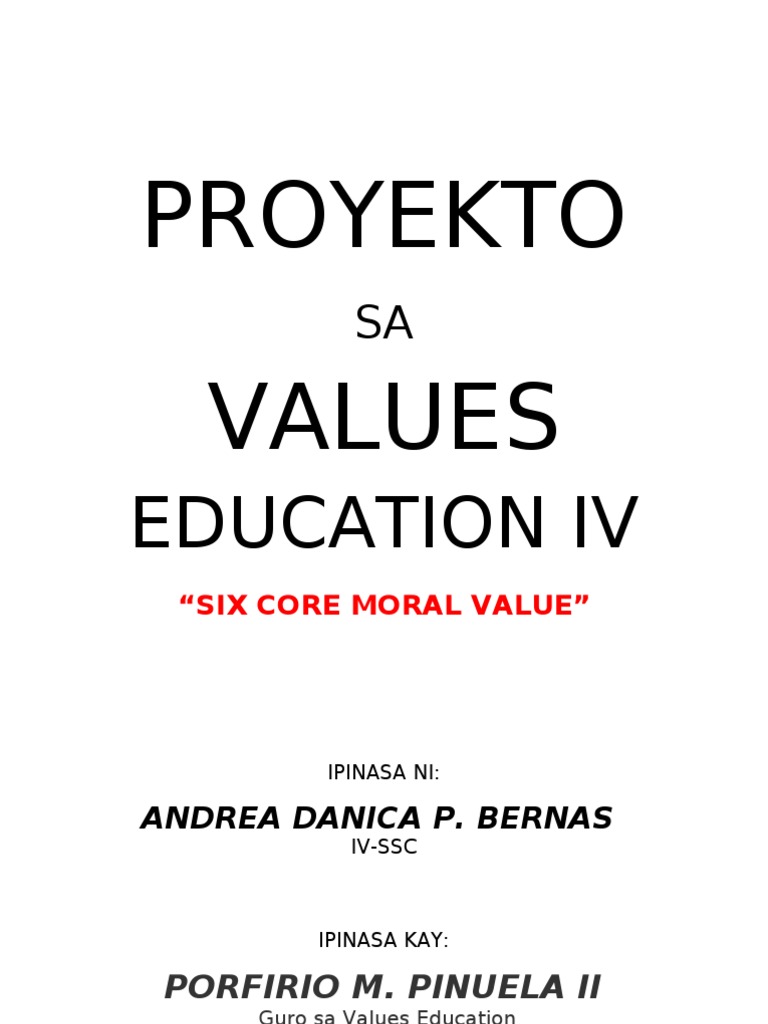 Core Moral Value I | PDF