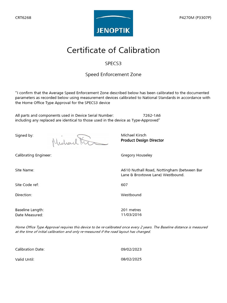 Calibration Certificate | PDF
