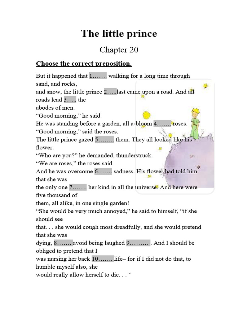 The Little Prince Grammar Drills Reading Comprehension Exercises - 53494 | PDF | History | Young ...