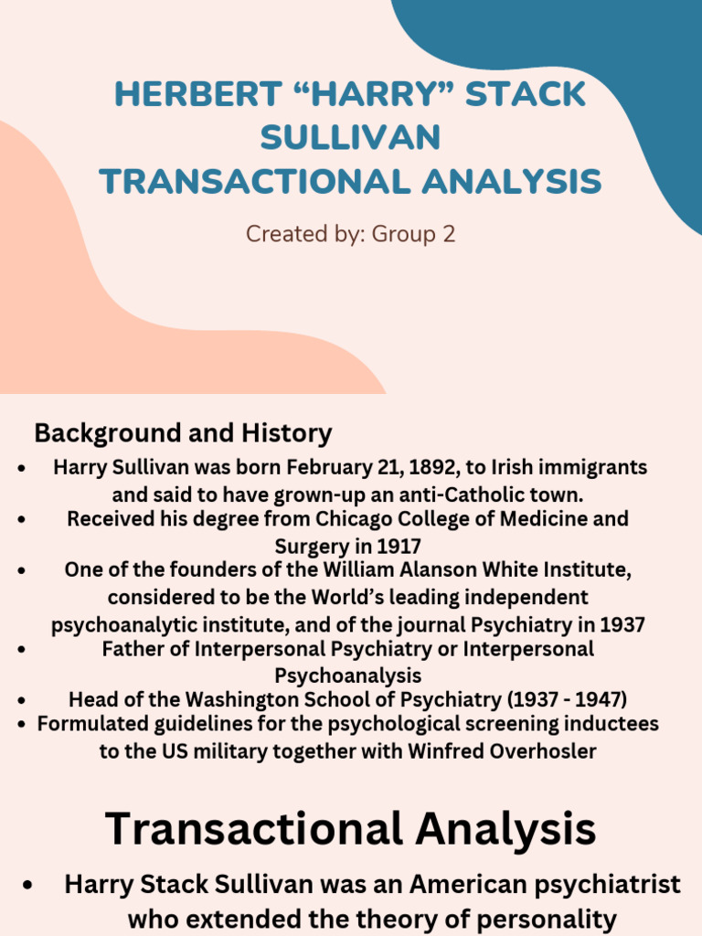 Sullivan's Interpersonal Psychiatry | PDF | Self-Improvement