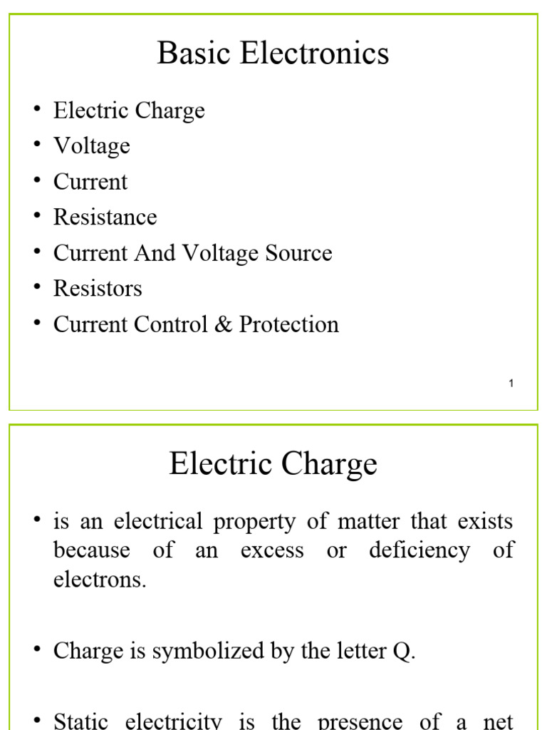 Basic Electronics Lecture 2 | PDF | Voltage | Resistor