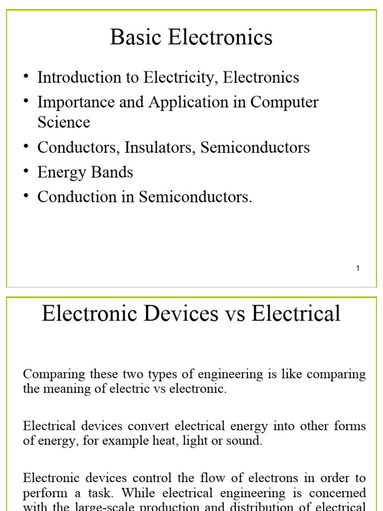 Basic Electronics Lecture 1 Pdf