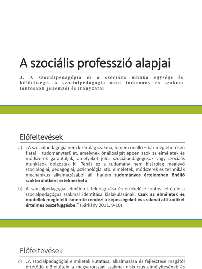 Szoc - Prof. 3. Szocped Szocmunka | PDF