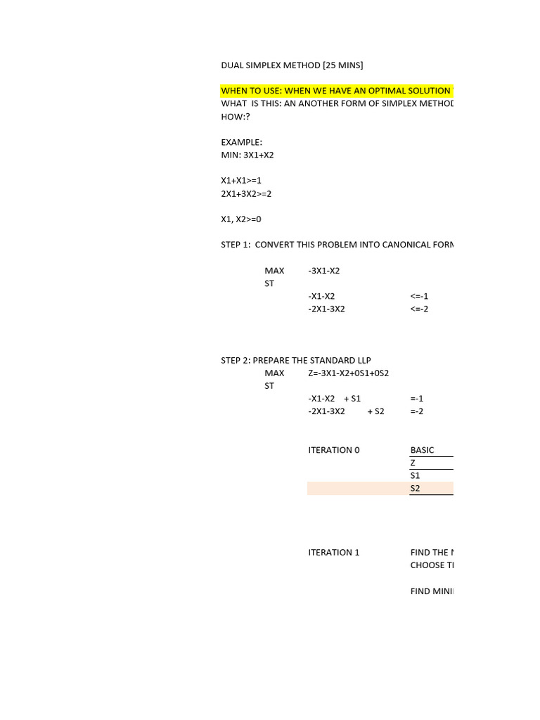 Dual Simplex | Download Free PDF | Systems Theory | Operations Research