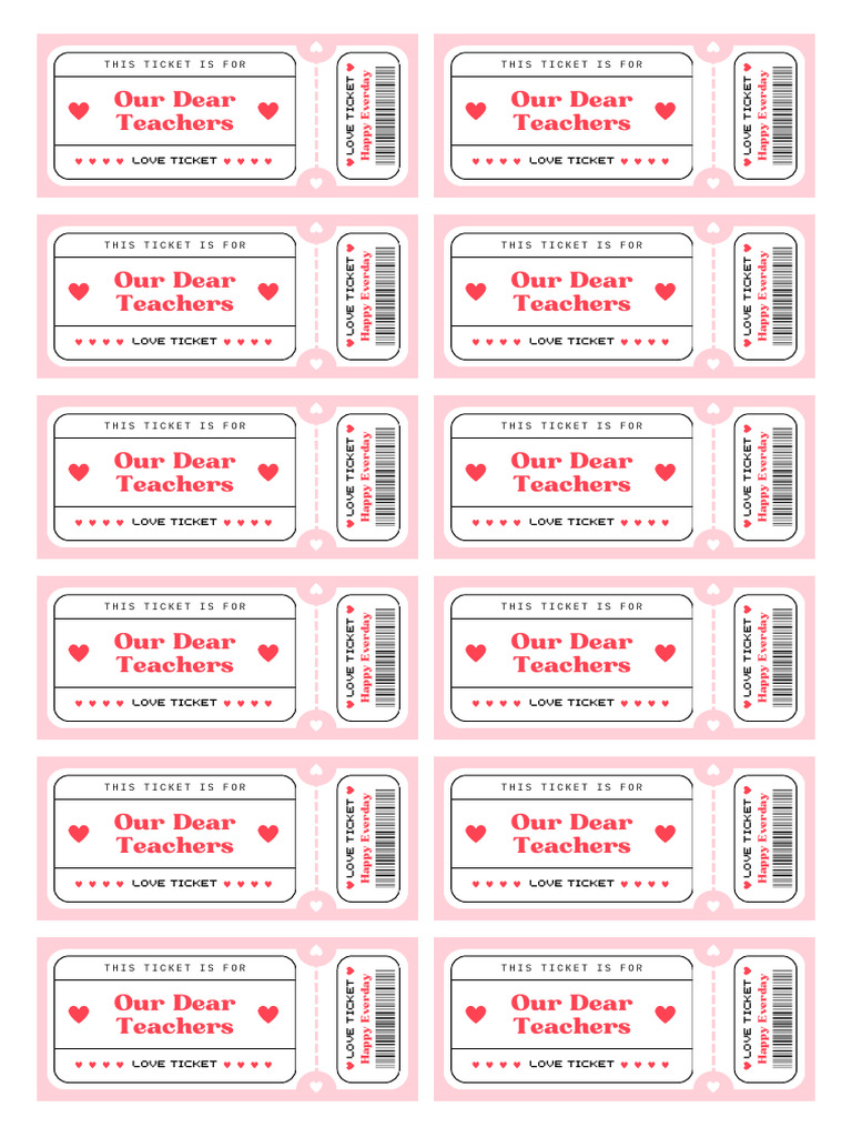 Teacher's Day Tickets | PDF