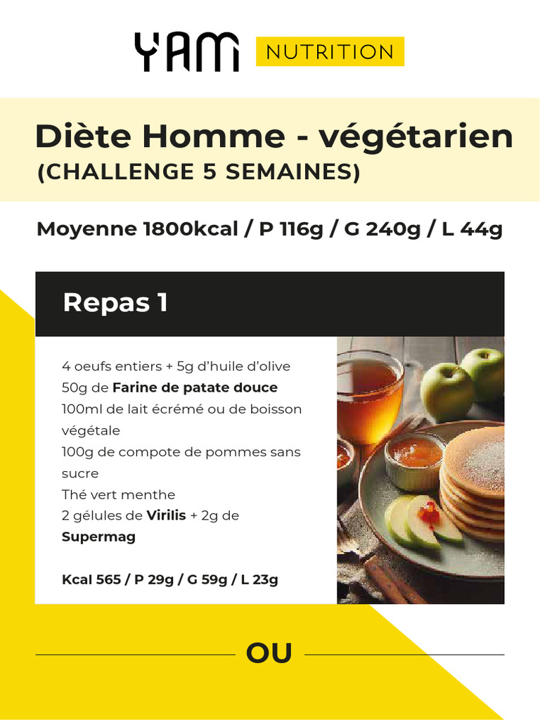 Programme Nutrition Special Vegetarien Homme 1 | PDF