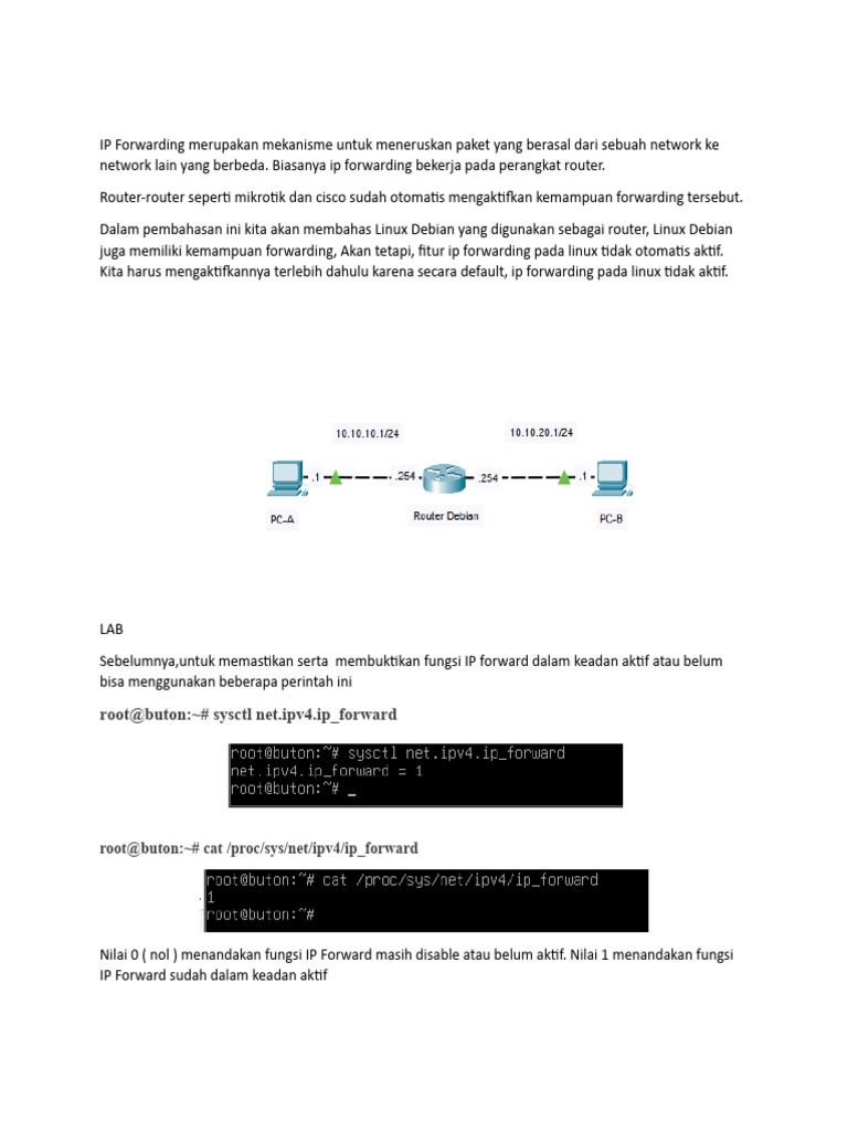 IP Forwarding Merupakan Mekanisme Untuk Meneruskan Paket Yang Berasal Dari Sebuah Network Ke ...