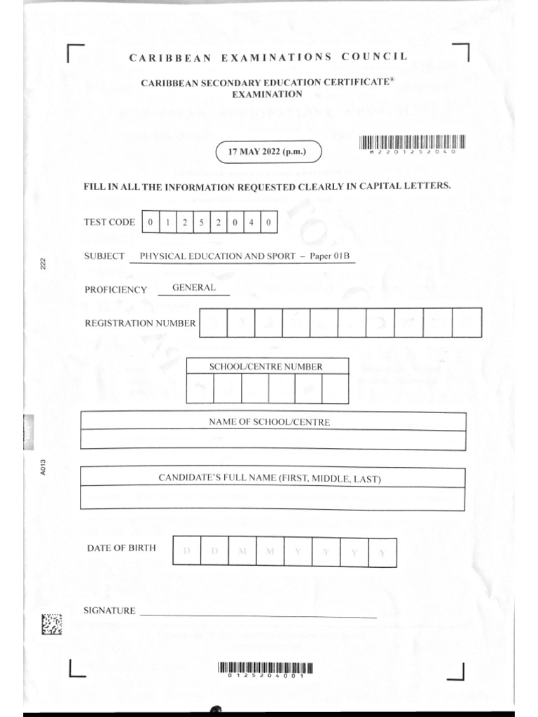 Pe Csec Exam 2022 Pp01b | PDF