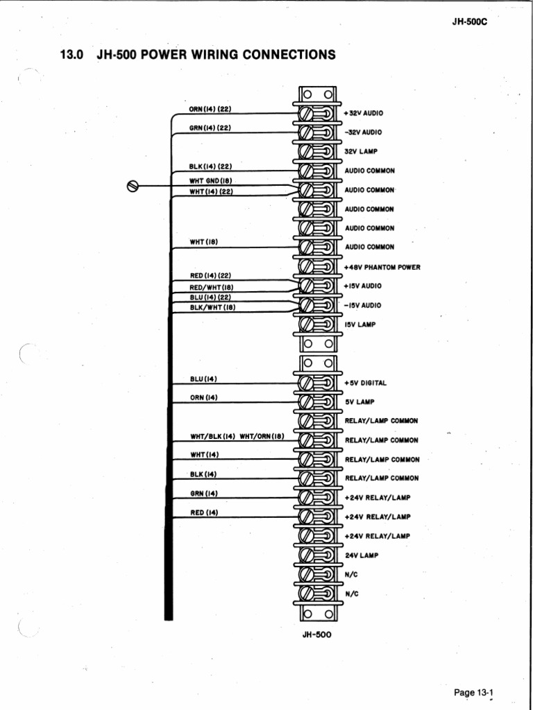 JH500c Manual 1301-1350 Wiring Punch Blocks | PDF