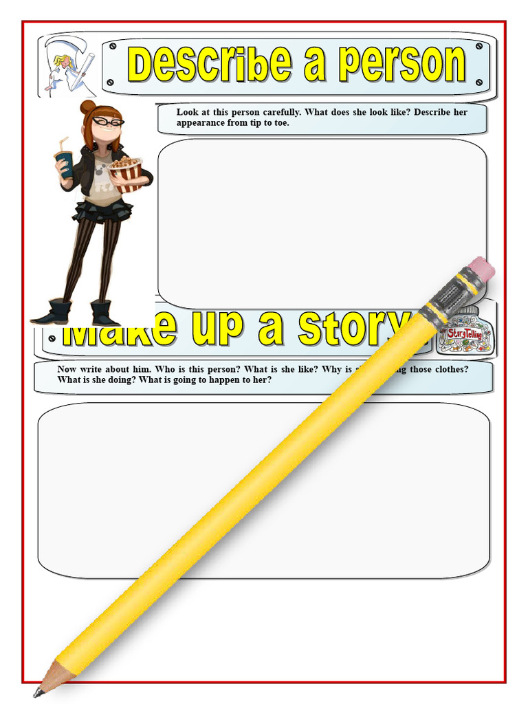 Describe and Tell A Story 1 Picture Description Exercises Tests Writing ...