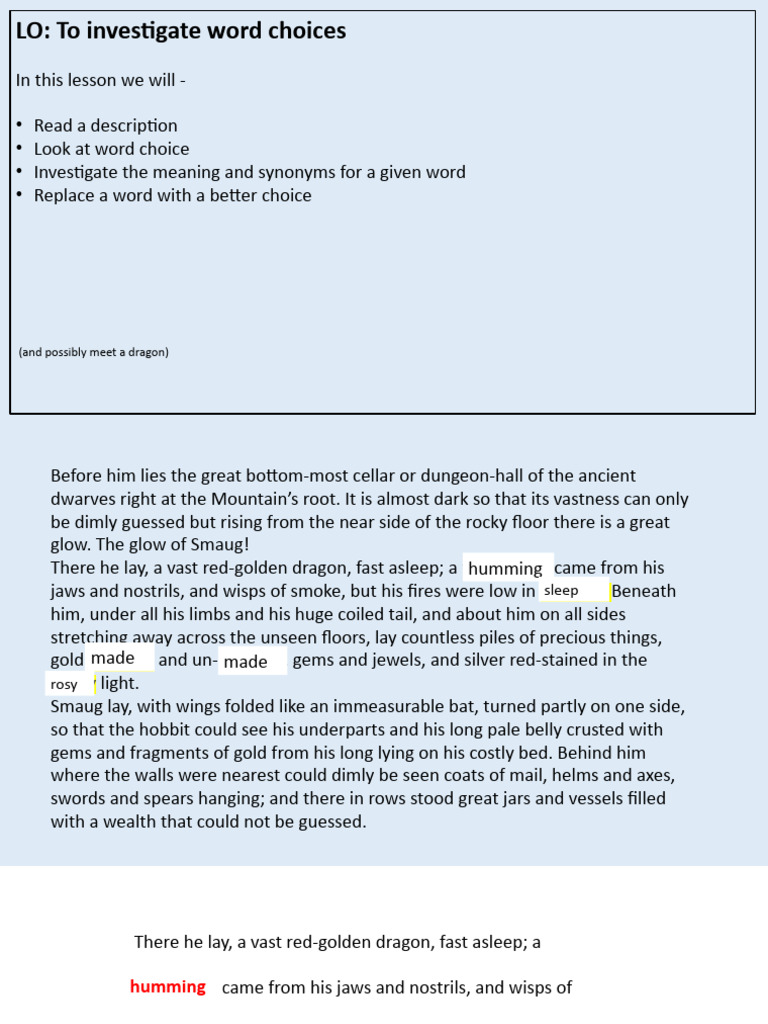 Hobbit 30 Minute Reading Lesson | PDF