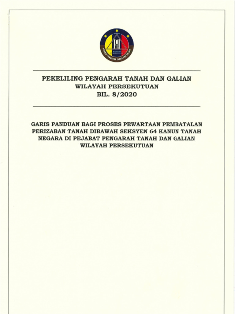 Pekeliling PPTGWP 8 - 20 Proses Pembatalan Perizaban | PDF