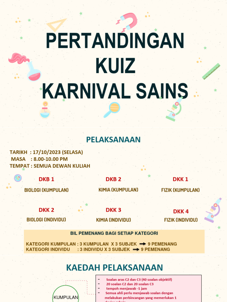 Taklimat Peserta - Kuiz Sains | PDF