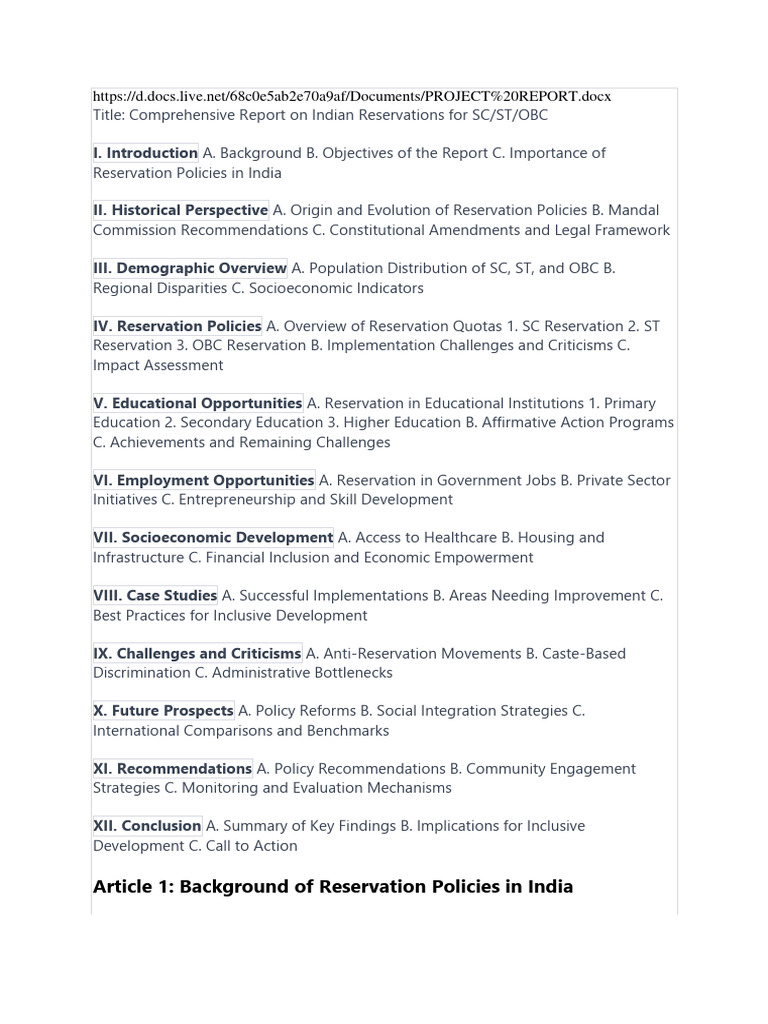 Full Reservation Report | PDF