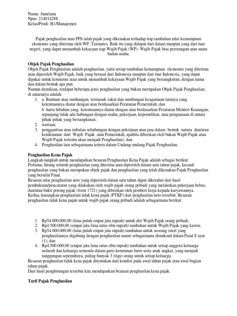 Tugas Perpajakan Jumriana | PDF