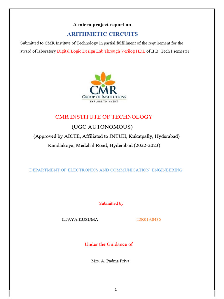 Arithmetic Logic Circuits | PDF | Logic Gate | Computer Engineering