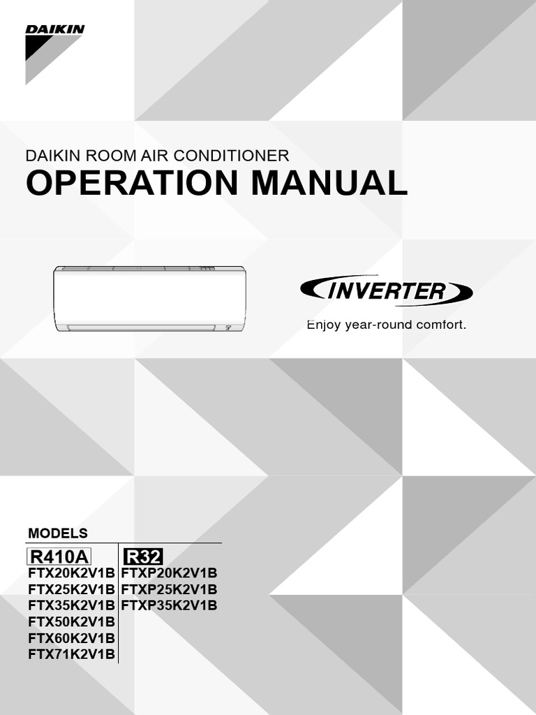 FTX-KV - FTXP-KV - 3PEN393186-3H - Operation Manuals - English | PDF