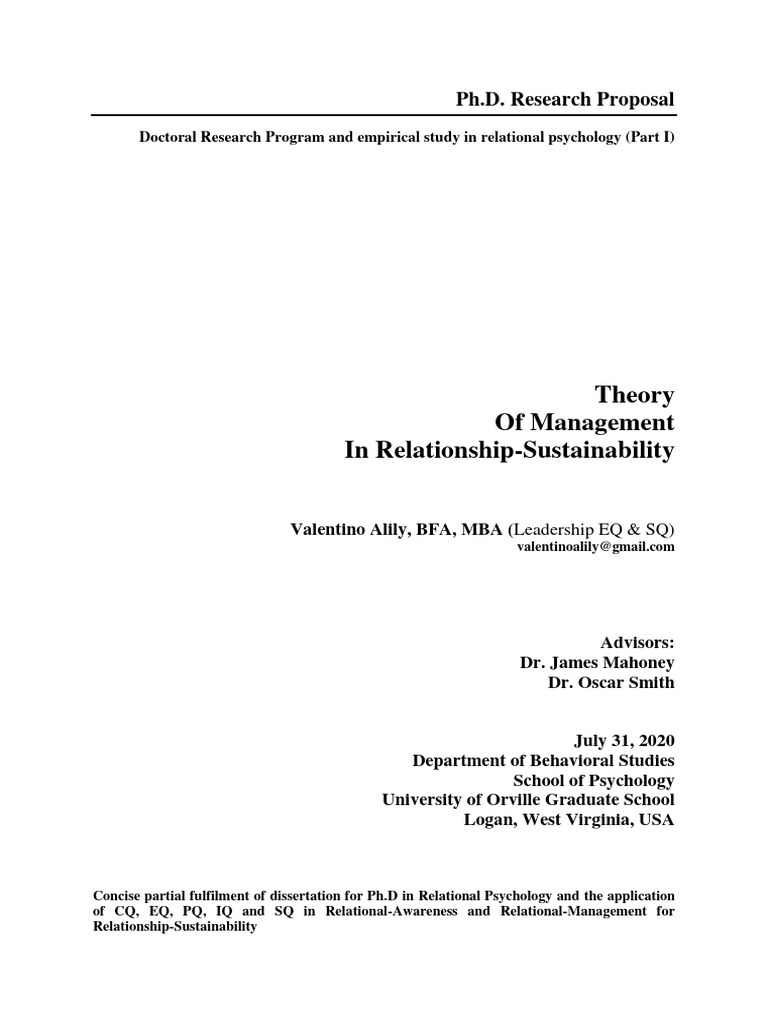 1) Theory of Management in Relationship Sus | PDF