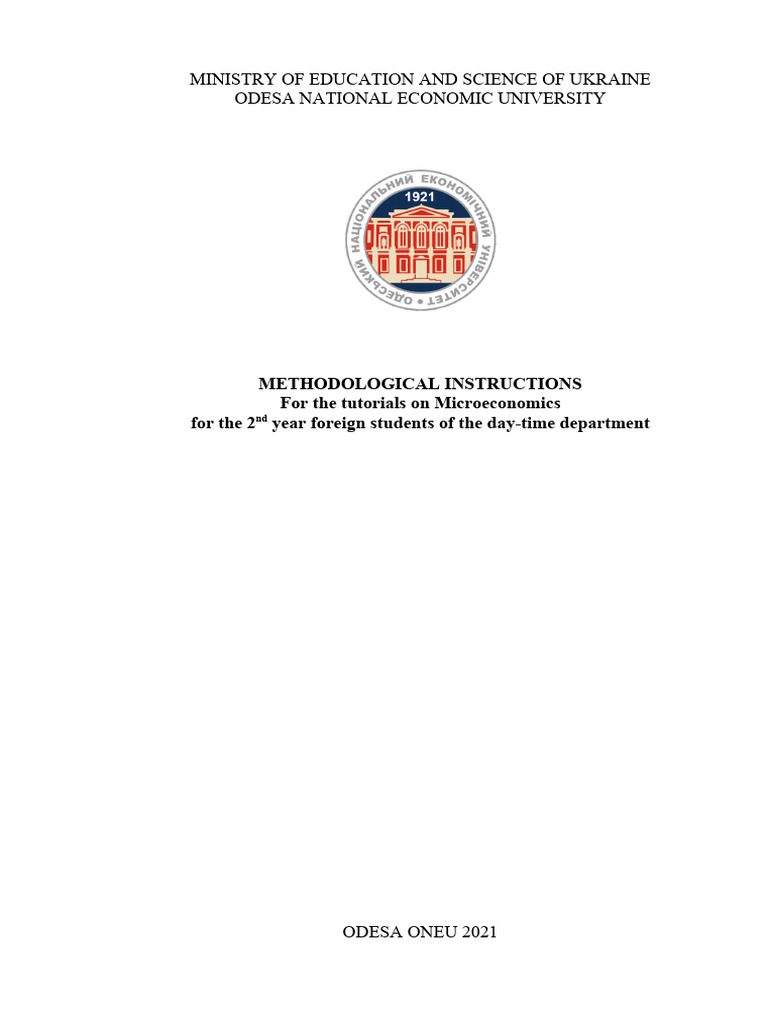 SHatnenko Methodological Instructions For The Tutorials On Microeconomics 3 | PDF | Demand ...