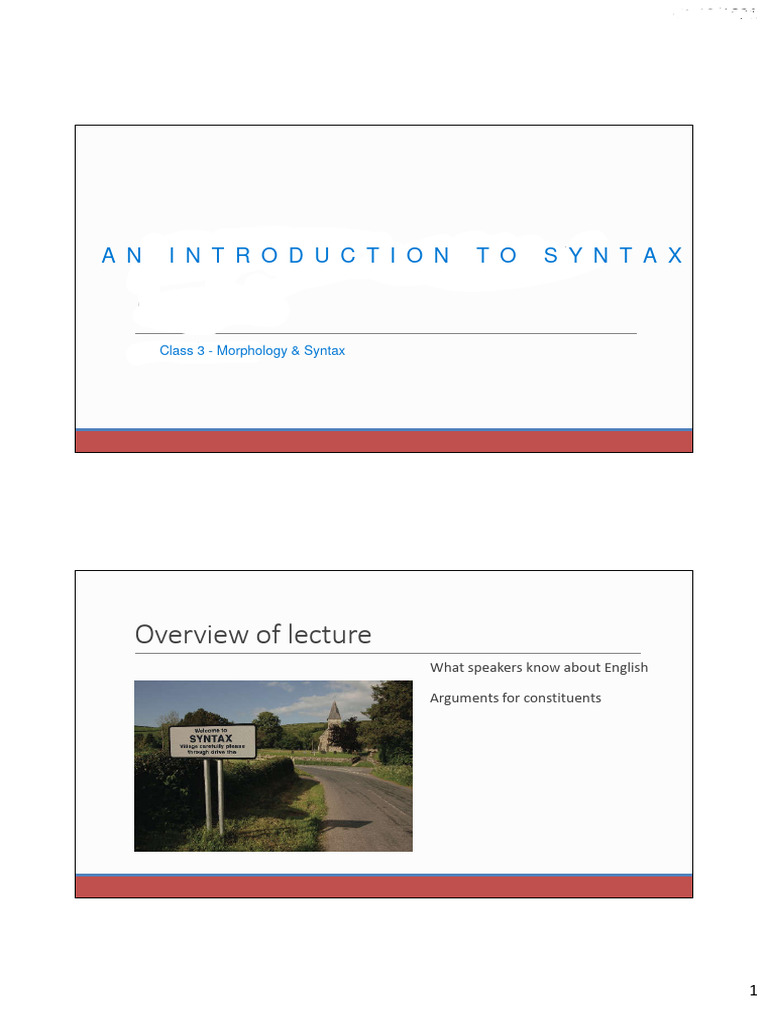 An Introduction To Syntax.L3 | PDF