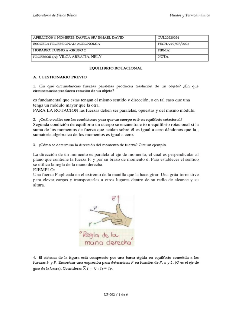 Guía de Equilibrio Rotacional IIII | PDF