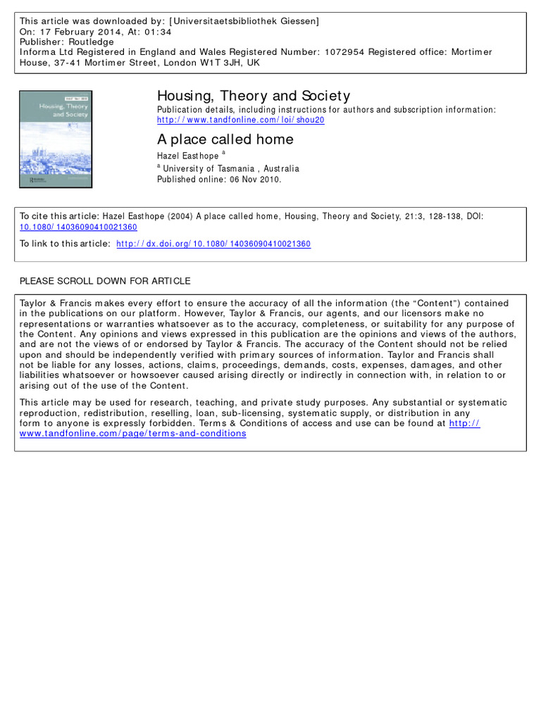 A Place Called Home!!! | PDF | Mind | Space