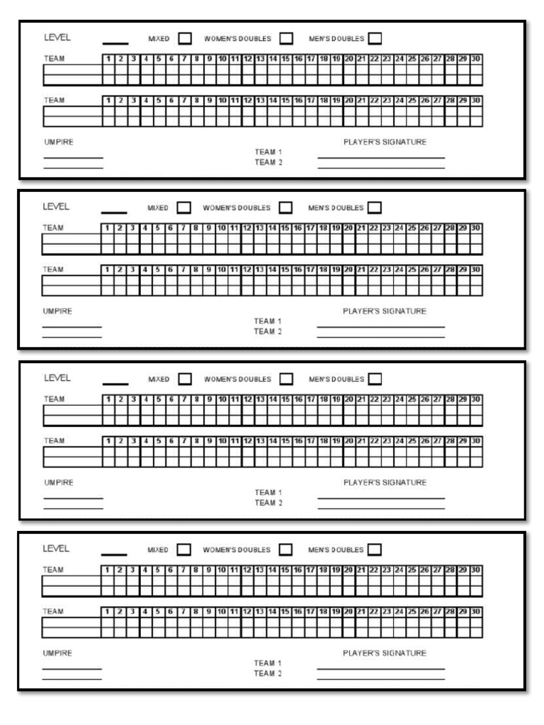 Badminton Score Sheete | PDF