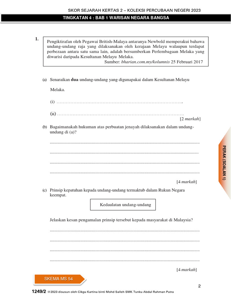 2023 K2 SOALAN SEJ koleksi TRIAL NEGERI | PDF