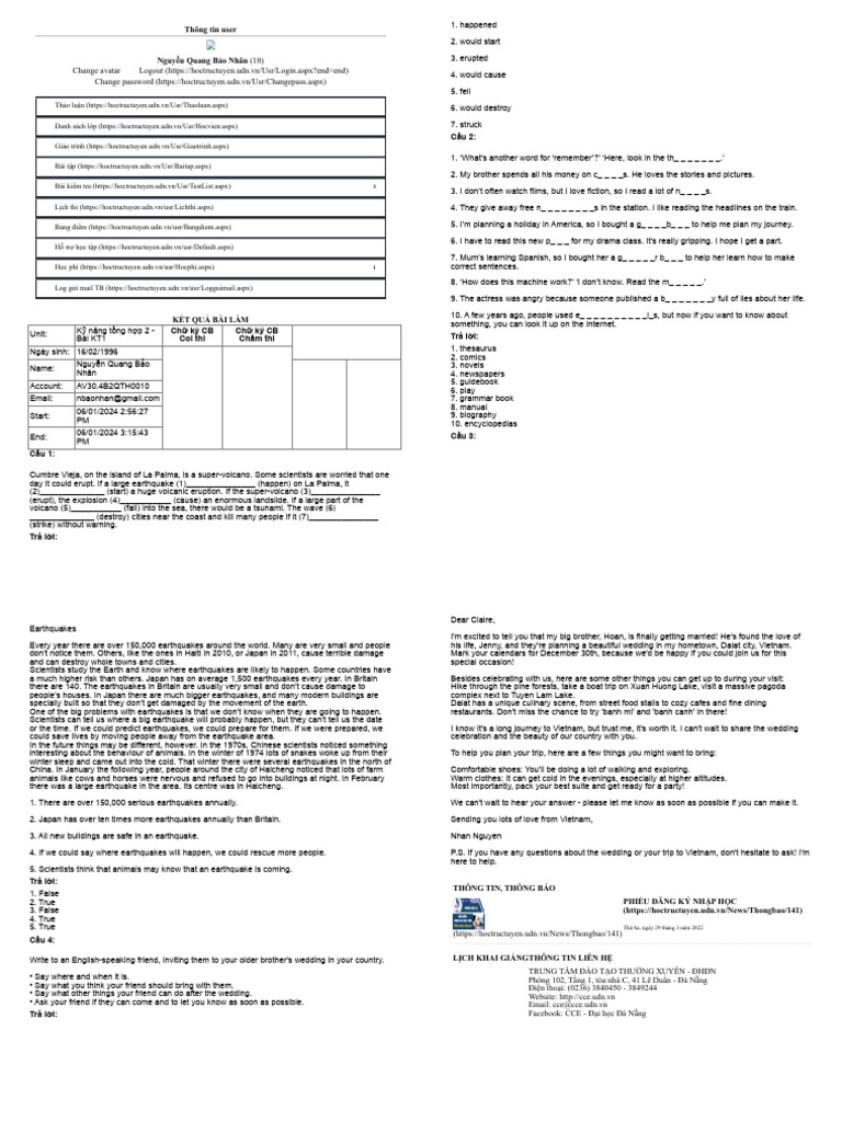 Kỹ Năng Tổng Hợp 2 - Bài KT1 | PDF