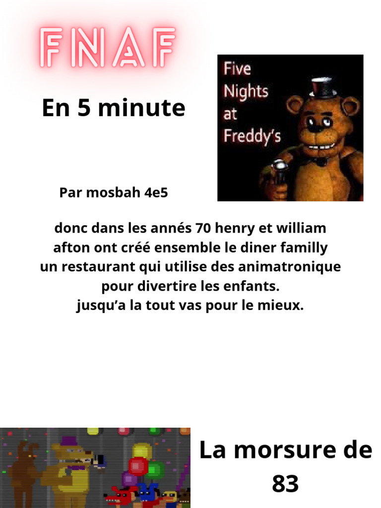 Morsure de 1983 : Tragédie de FNAF | PDF | Mystère, thriller et fiction ...