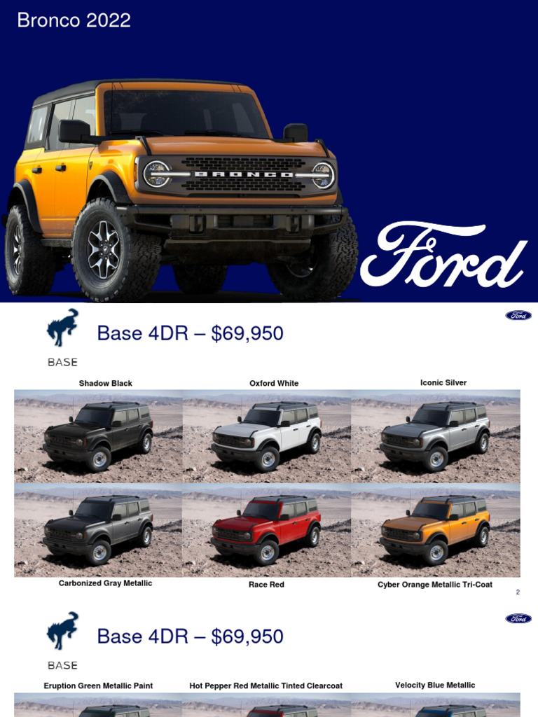 Modelos Ford Bronco | PDF