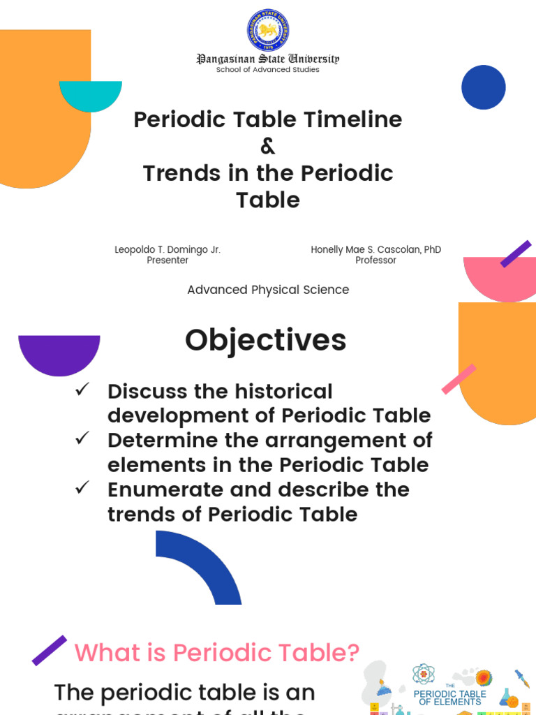Timetable of Periodic Table and Periodic trends | PDF