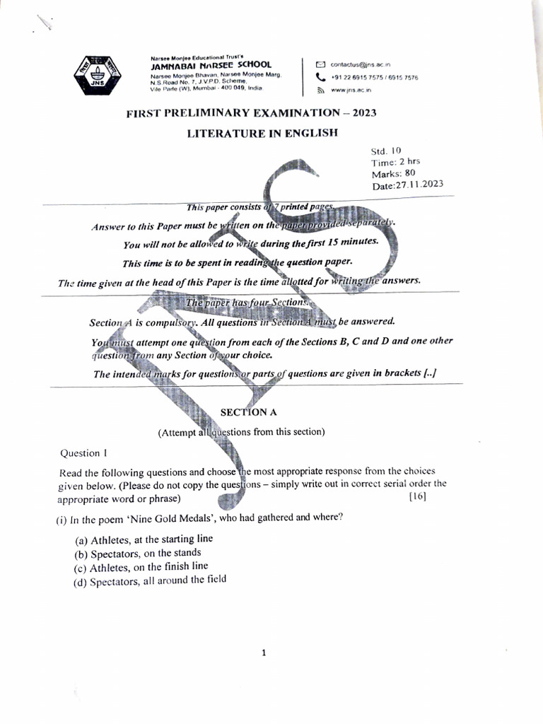 Eng Lit Prelim 1 | PDF | The Merchant Of Venice